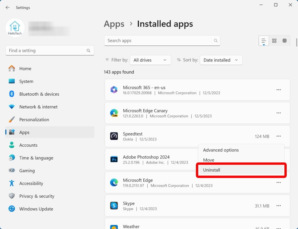 How To Uninstall Any Apps From Your Windows 11 PC : HelloTech How